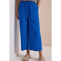 3/4-Hose Cecil, Damen, Gr. XL, L&auml;nge 24, surf blau, Stoff, 100% Viskose, unifarben, loose fit 3/4-L&auml;nge, Hosen, mit Wide Legs