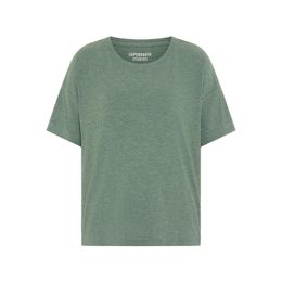 T-Shirt Copenhagen Studios, Damen, Gr. 32/34, dunkelgr&uuml;n, Feinripp, Obermaterial: 92% Modal, 8% Elasthan, unifarben, bequem normal, Rundhals, Shirts T-Shirt, aus hochwertiger Rippqualit&auml;t
