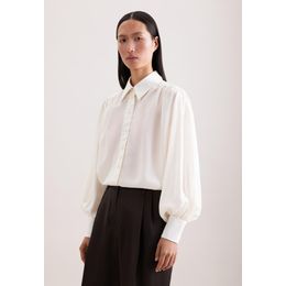 Klassische Bluse Seidensticker, Damen, Gr. XS (34), off, wei&szlig;, 100% Viskose, unifarben, regular fit, ohne Ausschnitt, Blusen Bluse, 1/1 Kragen Uni