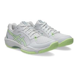 Hallenschuh asics "GEL-TASK 5", Damen, Gr. 38, wei&szlig;, illuminate gelb, Synthetik, Schuhe Hallenschuh, besonders geeignet f&uuml;r Handball und Volleyball