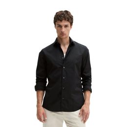 Marc O'Polo Langarmhemd MARC O'POLO, Herren, Gr. L, N-Gr, schwarz, Web, Obermaterial: 96% Baumwolle, 4% Elasthan, tailliert normal, Manschette, Hemden, shaped aus Stretch-Popeline