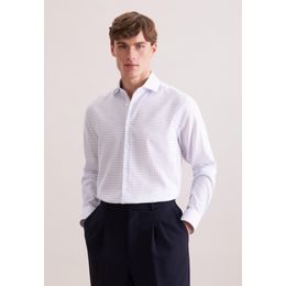 Businesshemd Seidensticker "Schwarze Rose", Herren, Gr. L (42), normale &Auml;rmell&auml;ngen, mittelblau, 100% Baumwolle, kariert, regular fit, 2-Knopf-Manschette, Hemden, Regular 1/1 Kentkragen Karo