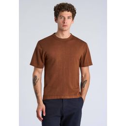 Kurzarmshirt LINDBERGH "T-Shirt (Kurzarm) Oversize Fit", Jungen, Gr. L, braun, Obermaterial: 80% Viskose, 20% Nylon, unifarben, oversize, Rundhals, Shirts