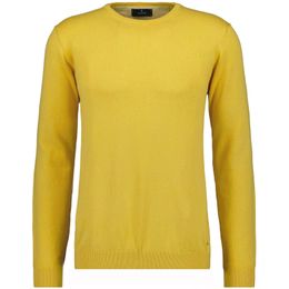 Rundhalspullover Ragman, Herren, Gr. 52, gelb (zitrone, 532), Strick, 95% Baumwolle 5% Kaschmir, Rundhals, Pullover Rundhalspullover