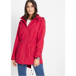 bonprix Parka, rot, Gr.48, L&auml;ssiger Parka mit abnehmbarer Kapuze, hinten etwas l&auml;nger geschnitten, 58% Polyester