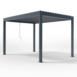 Pergola freistehend, Aluminium, mit Lamellendach, Anthrazitgrau RAL 7016, 4 Pfosten, individuell konfigurieren