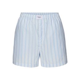 Copenhagen Studios Pyjamashorts blau Gr. 36 f&uuml;r Damen. Mit Patch. Loose Fit. Nachhaltig.