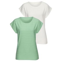 Vivance Kurzarmshirt mehrfarbig Gr. 32/34 f&uuml;r Damen. Mit Rundhals. Gerade. Nachhaltig.