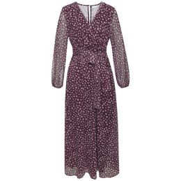Lascana Maxikleid mehrfarbig Gr. 38 f&uuml;r Damen. V-Ausschnitt und Allover-Druck. Figurumspielend. Nachhaltig.