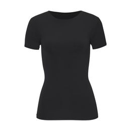 Copenhagen Studios T-Shirt schwarz Gr. M f&uuml;r Damen. Rundhals und Logodruck. Figurbetont. Nachhaltig.