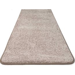 Teppich "Teppich MUMBAI", beige (creme), B:67cm H:13mm L:140cm, Polypropylen (PP), PRIMAFLOR-IDEEN IN TEXTIL, Teppiche, Teppich, weicher Kurzflor, Uni Farben, ideal im Wohnzimmer & Schlafzimmer