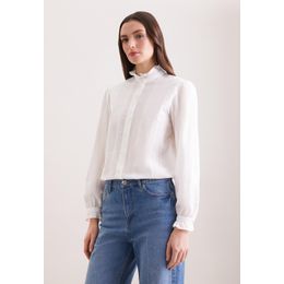R&uuml;schenbluse Seidensticker, Damen, Gr. M (38), ecru, 100% Baumwolle, unifarben, regular fit, Blusen, 1/1 Stehkragen Stickerei