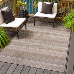 Teppich Sanat "Melissa 8003", braun, B:80cm H:10mm L:150cm, Kunstfaser, Teppiche, Teppich, Kurzflor, In -und Outdoor geeignet, Au&szlig;enbereich, Wohnzimmer