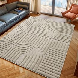 Designteppich Ayyildiz Teppiche "ART 1121 Boho Design", beige, B:280cm H:20mm L:370cm, Polypropylen, Teppiche, auch als L&auml;ufer und in rund, 3D Optik, Boho, skandinavisch, Wohnzimmer