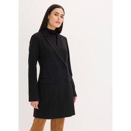 bonprix Longblazer aus Punto di Roma, schwarz, Gr.52/54 (XXL), eleganter Punto Longblazer