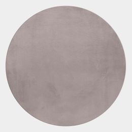Hochflor-Teppich Ayyildiz Teppiche "POUFFY 5100", beige, H:20mm &Oslash;:160cm, Polyester, Teppiche, L&auml;ufer, weicher glatter Softflor, Kaninchen Fell Haptik, waschbar