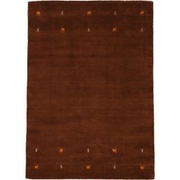 Wollteppich CarpetFine "Gabbeh Uni, auch als L&auml;ufer und Rund erh&auml;ltlich", braun, B:240cm H:15mm L:340cm, Wolle, Teppiche, reine Wolle, handgewebt, Gabbeh Loom Tiermotiv, gro&szlig;e Farbauswahl