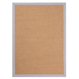 Sisalteppich CarpetFine "Sisal , auch als L&auml;ufer erh&auml;ltlich", grau (hellgrau), B:200cm H:5mm L:290cm, Sisal, Teppiche, Sisalteppich, mit farbiger Bord&uuml;re, Anti Rutsch R&uuml;ckseite, viele Gr&ouml;&szlig;en, Wohnzimmer