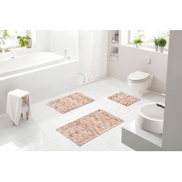 Badematte Grund "Leonie", orange (terracotta), H:15mm, Baumwolle, Polyester, Badematten, Badematte, meliertes Design, strapazierf&auml;hig