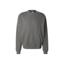 Rundhalspullover Urban Classics "Urban Classics Herren Boxy Pocket Crew", Herren, Gr. L, schwarzshadow, 100% Baumwolle, unifarben, oversize, Rundhals, Pullover Rundhalspullover