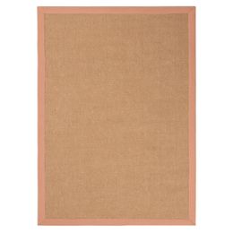 Sisalteppich CarpetFine "Sisal , auch als L&auml;ufer erh&auml;ltlich", orange (pfirsich), B:160cm H:5mm L:230cm, Sisal, Teppiche, Sisalteppich, mit farbiger Bord&uuml;re, Anti Rutsch R&uuml;ckseite, viele Gr&ouml;&szlig;en, Wohnzimmer