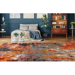 Teppich Padiro "Primavera 525", bunt (multi, rot), B:80cm H:5mm L:150cm, Baumwolle, Chenille, Polyester, Teppiche, Teppich, Flachgewebe