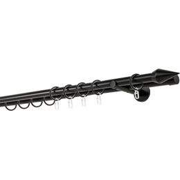 Gardinenstange mydeco "20mm Point Wandtr&auml;ger 14 cm", schwarz, L:150cm, Aluminium, Gardinenstangen
