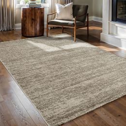 Teppich Sanat "Oslo", beige, B:80cm H:10mm L:200cm, Kunstfaser, Teppiche, Teppich, meliert robuster Kurzflor, Wohnzimmer, Schlafzimmer, auch als L&auml;ufer