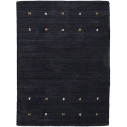 Wollteppich CarpetFine "Gabbeh Uni, auch als L&auml;ufer und Rund erh&auml;ltlich", schwarz, B:140cm H:15mm L:200cm, Wolle, Teppiche, reine Wolle, handgewebt, Gabbeh Loom Tiermotiv, gro&szlig;e Farbauswahl