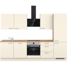 K&uuml;chenzeile Nobilia "Touch II", NEU: individuell anpassbar mit gratis Profi-Beratung", wei&szlig; (k&uuml;che: wei&szlig;, korpus: magnolia matt, arbeitsplatte: eiche sierra nachbildung), B:300,3cm H:216,6cm T:60cm, Komplettk&uuml;chen-Sets, K&uuml;chenzeile, vormontiert, Breite 300 cm, Ausrichtung w&auml;hlbar, wahlw. mit E-Ger&auml;ten
