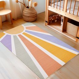 Kinderteppich Ayyildiz Teppiche "PLAY 2020", bunt (multi), B:80cm H:8mm L:120cm, Polyamid, Teppiche, Kinderteppich, rutschhemmend, farbenfroh Motiv Sonne, Kurzflor