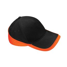 Beechfield - "Teamwear Competition" Baseball-M&uuml;tze (Schwarz/Orange)