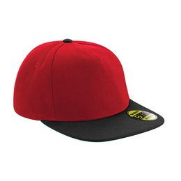 Beechfield - "Original" Snapback M&uuml;tze Flacher Schirm f&uuml;r Herren/Damen Unisex (Rot/Schwarz)