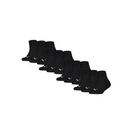 Sneakersocken Puma "Socken Plain Quarter 12P 12er Pack", M&auml;dchen, Gr. 27-30, schwarz, Obermaterial: 71% Baumwolle CO. 14% Polyamid PA. 13% Polyester PES. 2% Elasthan EL., Socken Sneakersocken