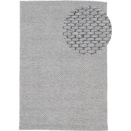 Wollteppich CarpetFine "Sina, auch als L&auml;ufer", grau, B:240cm H:14mm L:340cm, Wolle, Teppiche, Handweb Teppich, reine Wolle, meliert, handgewebt, weich & kuschelig