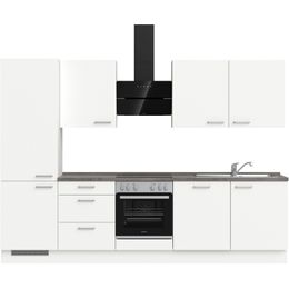 K&uuml;chenzeile Nobilia "Touch II", NEU: individuell anpassbar mit gratis Profi-Beratung", wei&szlig; (k&uuml;che: wei&szlig;, korpus: alpinwei&szlig;, arbeitsplatte: beton schiefergrau nachbildung), B:300,3cm H:216,6cm T:60cm, Komplettk&uuml;chen-Sets, K&uuml;chenzeile, vormontiert, Breite 300 cm, Ausrichtung w&auml;hlbar, wahlw. mit E-Ger&auml;ten