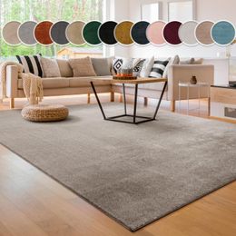Teppich Paco Home "Cadiz 630", grau, B:80cm H:14mm L:150cm, Polyester, Teppiche, Teppich, Uni-Farben, besonders weich, waschbar, auch als L&auml;ufer erh&auml;ltlich