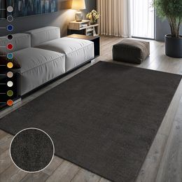 Teppich Sanat "UNI , auch als L&auml;ufer- und Rundgr&ouml;&szlig;en erh&auml;ltlich", grau (dunkelgrau), B:60cm H:13mm L:110cm, Kunstfaser, Teppiche, Teppich, robuster Kurzflorteppich, gro&szlig;e Farbauswahl, Wohnzimmer, alle R&auml;ume