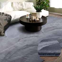 Villeroy & Boch Teppich VILLEROY & BOCH "Leon", grau (anthrazit), B:160cm H:15mm L:230cm, Polyester, Teppiche, Teppich, Langflor, Shaggy, uni, flauschig weich, gl&auml;nzend, Kaninchenfell Haptik