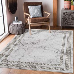 Teppich Carpet City "Noa 9273", gold (goldfarben), B:80cm H:11mm L:300cm, Kunstfaser, Teppiche, Teppich, L&auml;ufer, Kurzflor, Modern, Weicher Flor, Pflegeleicht, Wohnzimmer