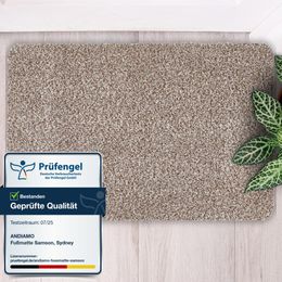 Fu&szlig;matte ANDIAMO "Samson, Made in Netherlands" Gr. 3, beige (hellbeige), B:100cm H:6mm L:150cm, Baumwolle, Kunstfaser, Teppiche, Fu&szlig;matte, Schmutzfangmatte, waschbar, rutschhemmend, auch als 2er Set erh&auml;ltlich