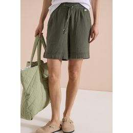 Shorts Cecil, Damen, Gr. XL (44), khaki, Web, 100% Baumwolle, unifarben, comfort fit kurz, Hosen Shorts, Middle Waist