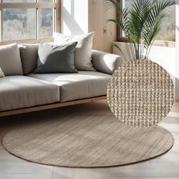 Teppich Hanse Home "Jaipur Juteteppich, als L&auml;ufer und in Rund", grau (graubraun), B:10cm H:10mm L:10cm &Oslash;:160cm, Jute, Teppiche, Teppich, 100% Naturfaser, Wohnzimmer, Esszimmer, Schlafzimmer, GRS