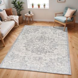 Teppich LIVABLISS "EPSOM", grau, B:200cm H:11mm L:290cm, Polypropylen (PP), Teppiche, Teppich, Vintage Orient Teppich im Boho Stil