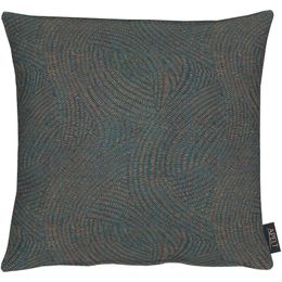 Dekokissen Apelt "1102" Gr. 1, blau (blau, kupferfarben, unifarben), B:40cm L:40cm, Polyester, Dekokissen_Sitzkissen_Kissenh&uuml;llen, Kissenh&uuml;lle ohne F&uuml;llung, 1 St&uuml;ck