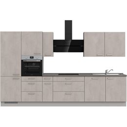 K&uuml;chenzeile Nobilia "Riva II", NEU: individuell anpassbar mit gratis Profi-Beratung", grau (k&uuml;che: grau, korpus: steingrau, arbeitsplatte: beton schiefergrau nachbildung), B:360,3cm H:216,6cm T:60cm, Komplettk&uuml;chen-Sets, K&uuml;chenzeile, vormontiert, Breite 360 cm, Ausrichtung w&auml;hlbar, wahlw. mit E-Ger&auml;ten