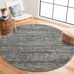 Teppich Sanat "Oslo", grau, H:10mm &Oslash;:80cm, Kunstfaser, Teppiche, Teppich, Kurzflor, Wohnzimmer, Schlafzimmer, fussbodenheizungsgeeignet