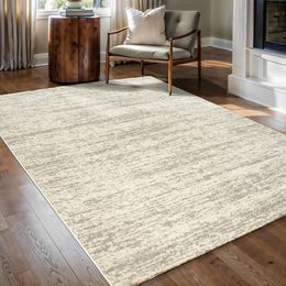 Teppich Sanat "Oslo", beige (creme), B:60cm H:10mm L:110cm, Kunstfaser, Teppiche, Teppich, meliert robuster Kurzflor, Wohnzimmer, Schlafzimmer, auch als L&auml;ufer