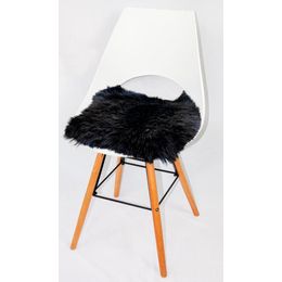 Stuhlkissen Heitmann Felle "Lamm, Sitzauflage eckig", schwarz (schwarz, felloptik unifarben), B:44cm H:5cm L:44cm, Lammfell, Dekokissen_Sitzkissen_Kissenh&uuml;llen, Stuhlkissen, 44x44 cm, echtes Lammfell, waschbar, auch als 2er oder 4er Set