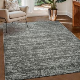 Teppich Sanat "Oslo", grau, B:60cm H:10mm L:110cm, Kunstfaser, Teppiche, Teppich, meliert robuster Kurzflor, Wohnzimmer, Schlafzimmer, auch als L&auml;ufer